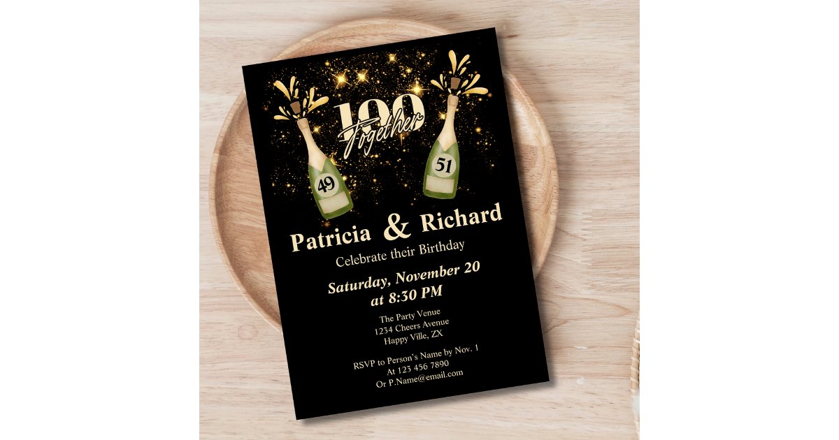 Joint Birthday Double Celebration Twice the Fun Invitation | Zazzle