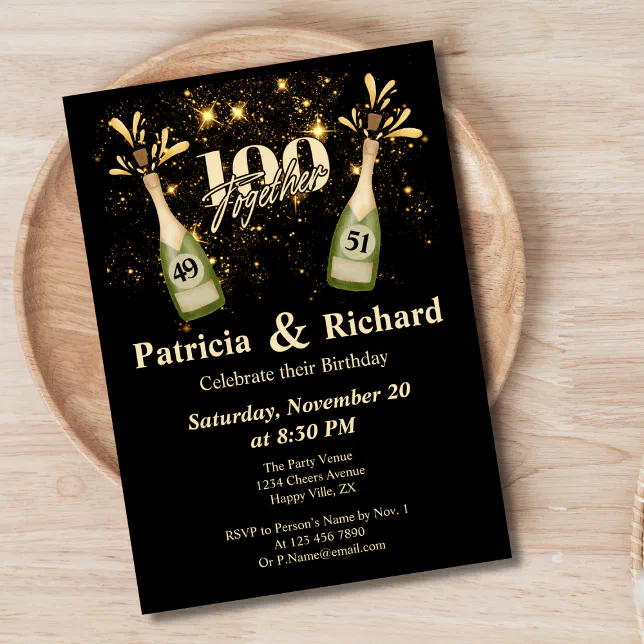 Joint Birthday Double Celebration Twice the Fun Invitation | Zazzle