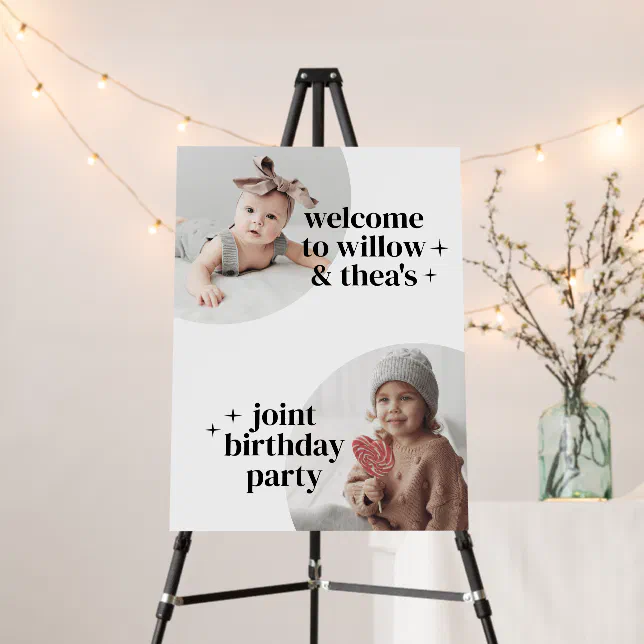 Joint Birthday Invitation with Arches Welcome Sign | Zazzle