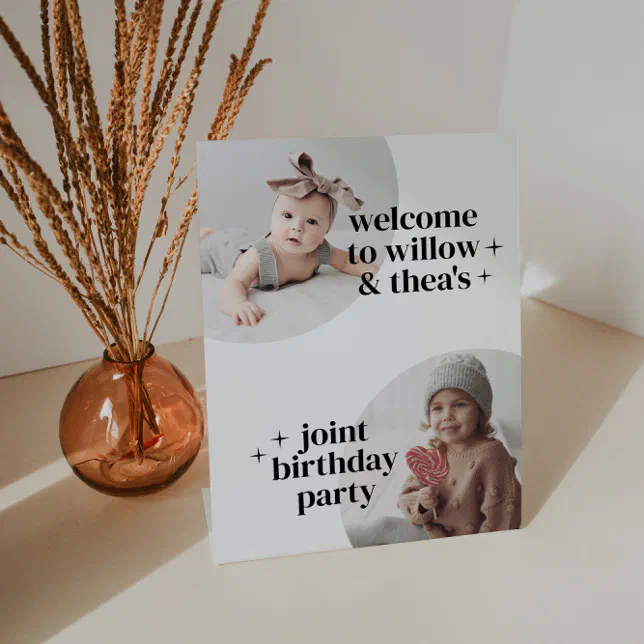 Joint Birthday Invitation with Arches Welcome Sign | Zazzle