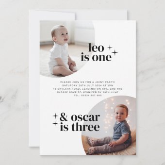 Joint Boys Birthday Invitation with Arches | Zazzle