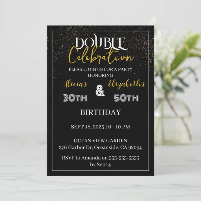 Joint Co-Birthday Combined Double Milestone Party Invitation | Zazzle