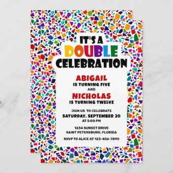 Joint Double Birthday Invitation | Zazzle
