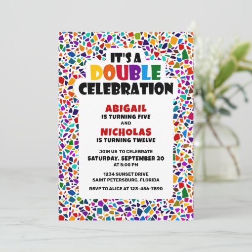 Joint Double Birthday Invitation | Zazzle