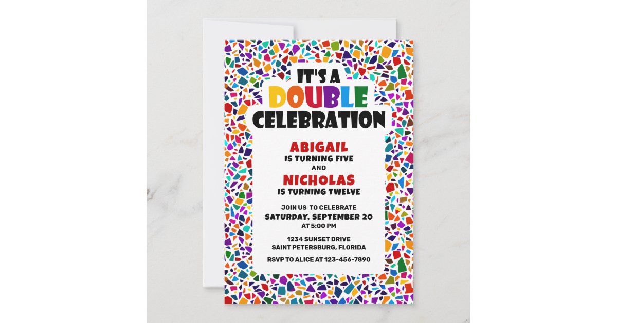 Joint Double Birthday Invitation | Zazzle