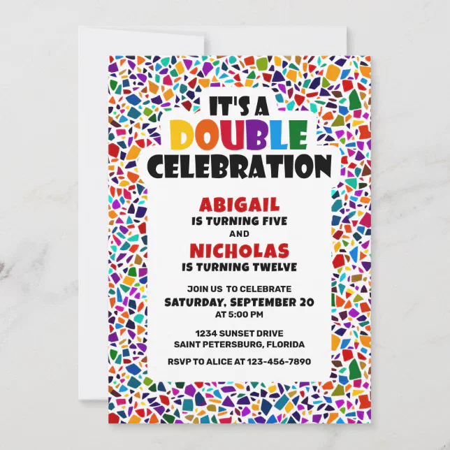 Joint Double Birthday Invitation | Zazzle