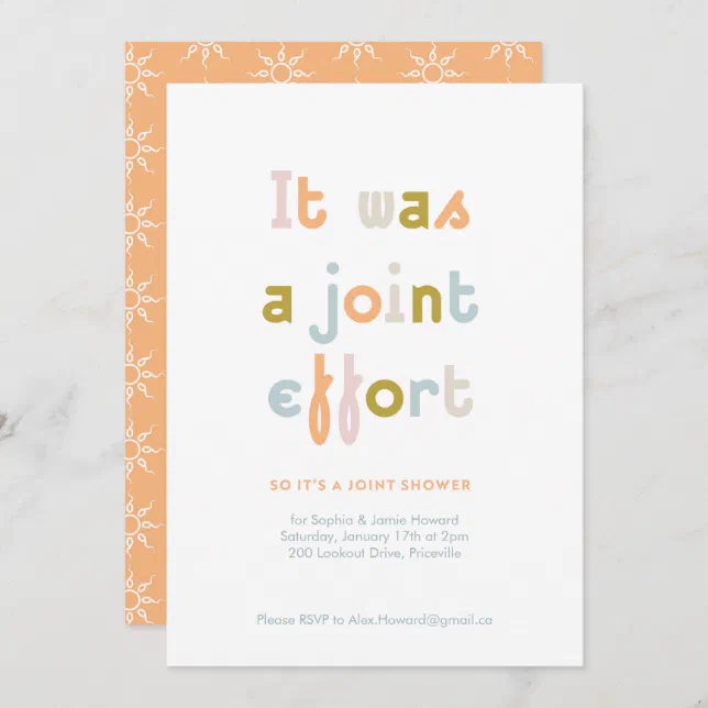 Joint Effort Baby Shower Invitation | Zazzle