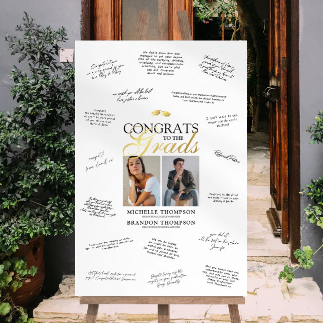 Joint Graduation Signature Message Photo Foam Board | Zazzle