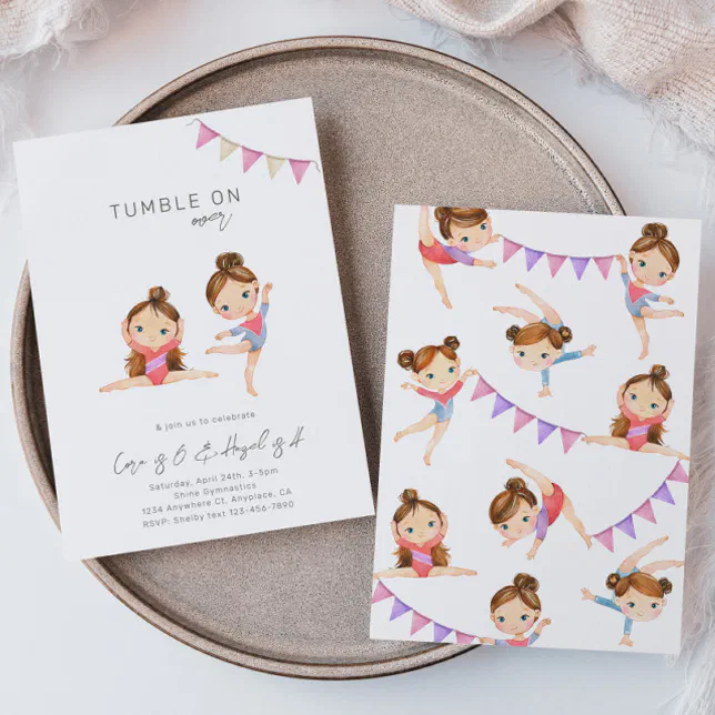 Joint Gymnastics Birthday Invitation | Zazzle