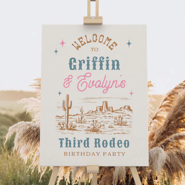 Joint Rodeo Party Welcome Sign | Zazzle