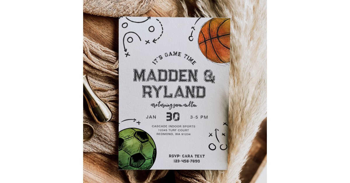 Joint Sports Birthday Invitation | Zazzle