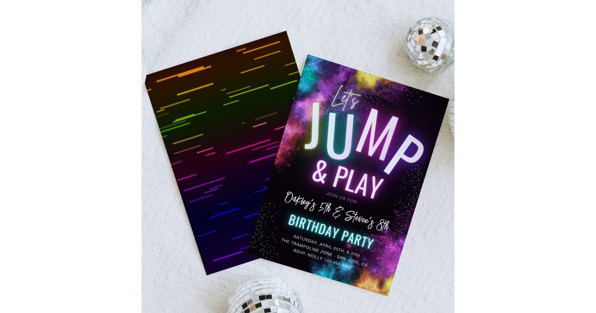 Joint Trampoline Party Invitation | Zazzle