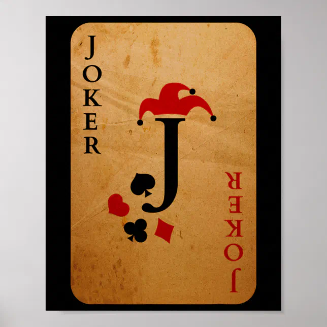 Joker Card Costume Halloween Deck of Cards Poster | Zazzle