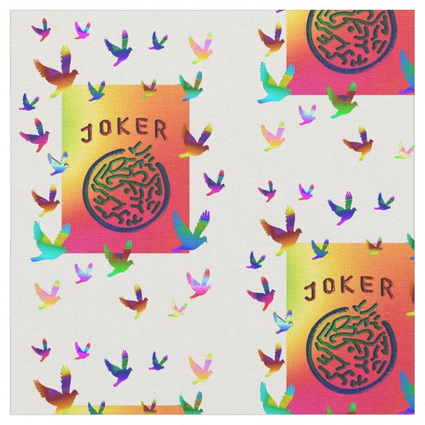 Mah Jongg Black Joker Dreams Fabric | Zazzle