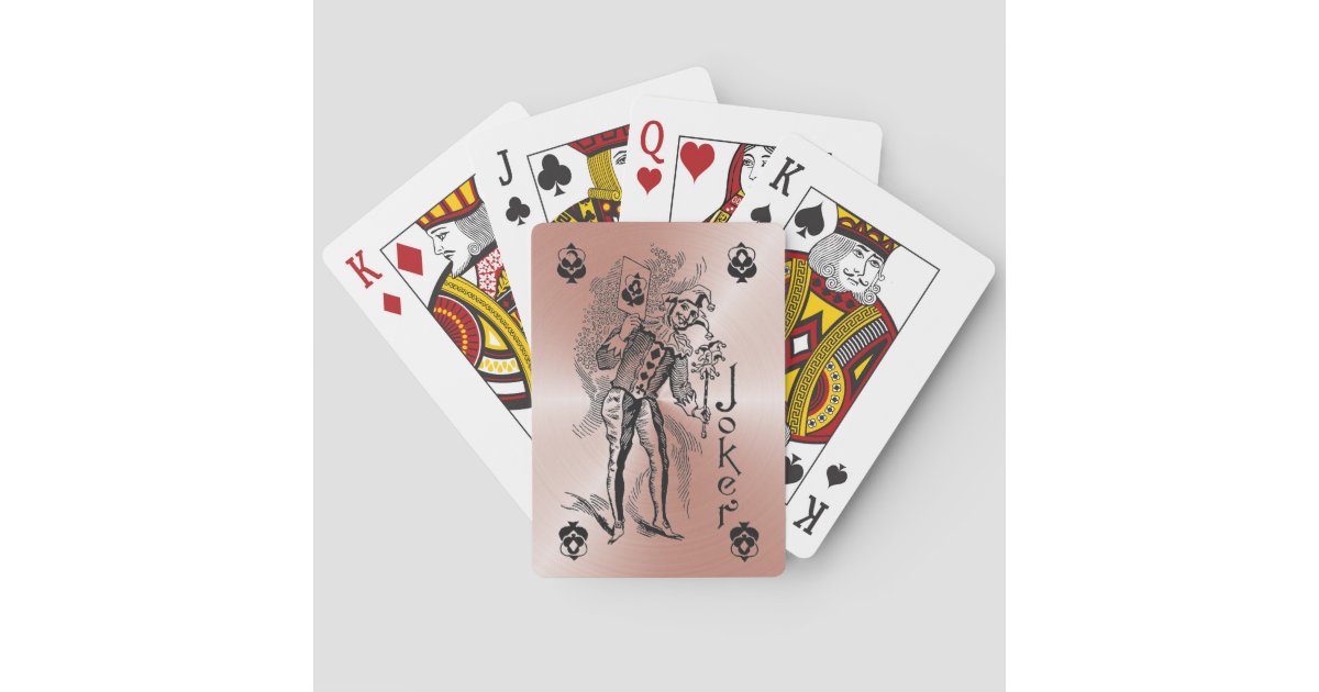 Joker with Rose Gold Classic Playing Cards | Zazzle