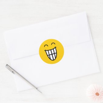 Joking around face classic round sticker | Zazzle