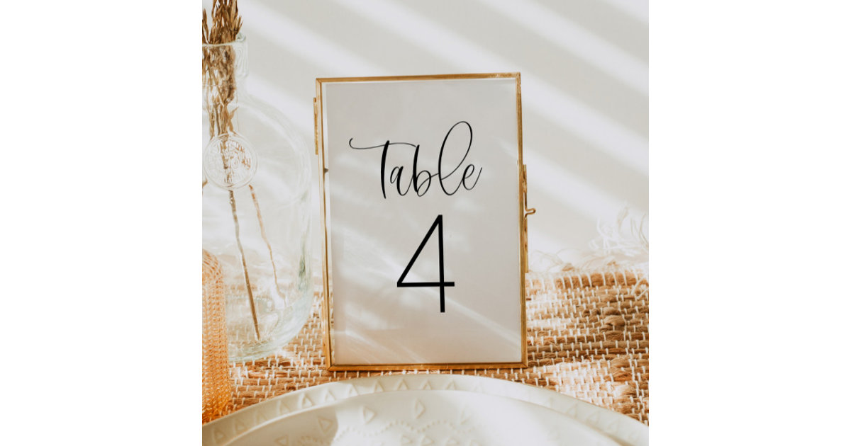 JOLIE Minimalist Boho Simple Table Number Card | Zazzle