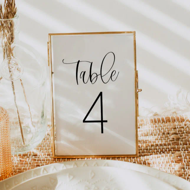 JOLIE Minimalist Boho Simple Table Number Card | Zazzle