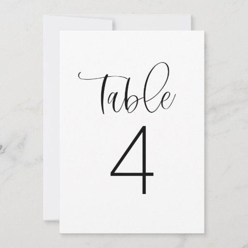 JOLIE Minimalist Boho Simple Table Number Card | Zazzle