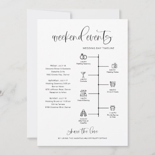 JOLIE Minimalist Boho Welcome Letter Timeline Card | Zazzle