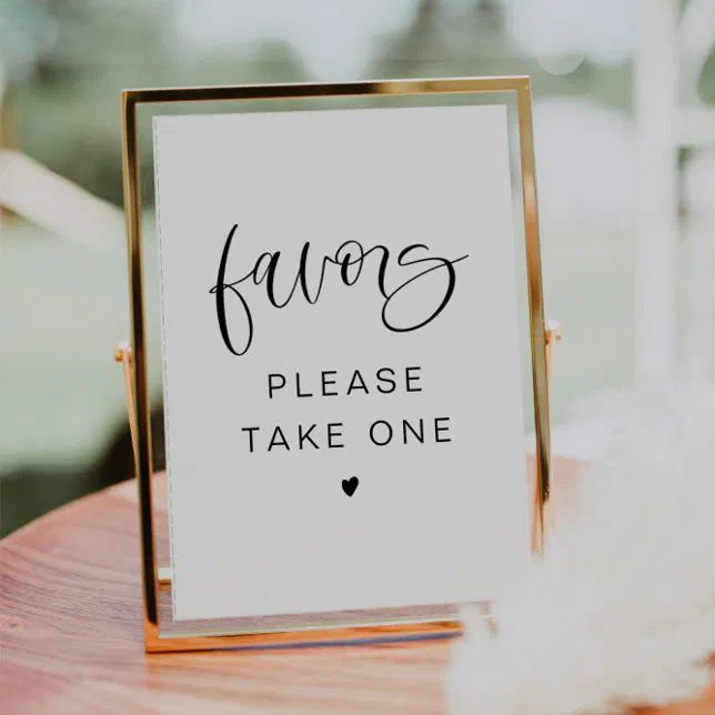 JOLIE Modern Boho Font Please Take a Favor Sign Invitation | Zazzle