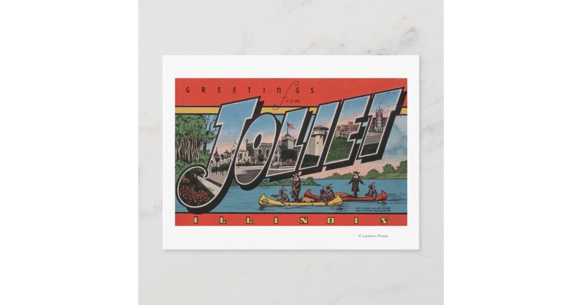 Joliet, Illinois - Large Letter Scenes Postcard | Zazzle