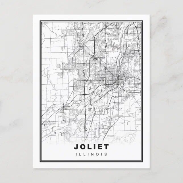 Joliet Map Postcard | Zazzle