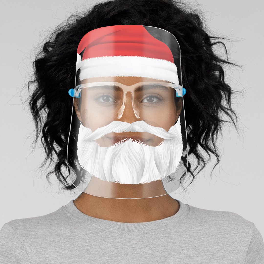 Jolly Cute Christmas Santa Clause Plastic Face Shield | Zazzle