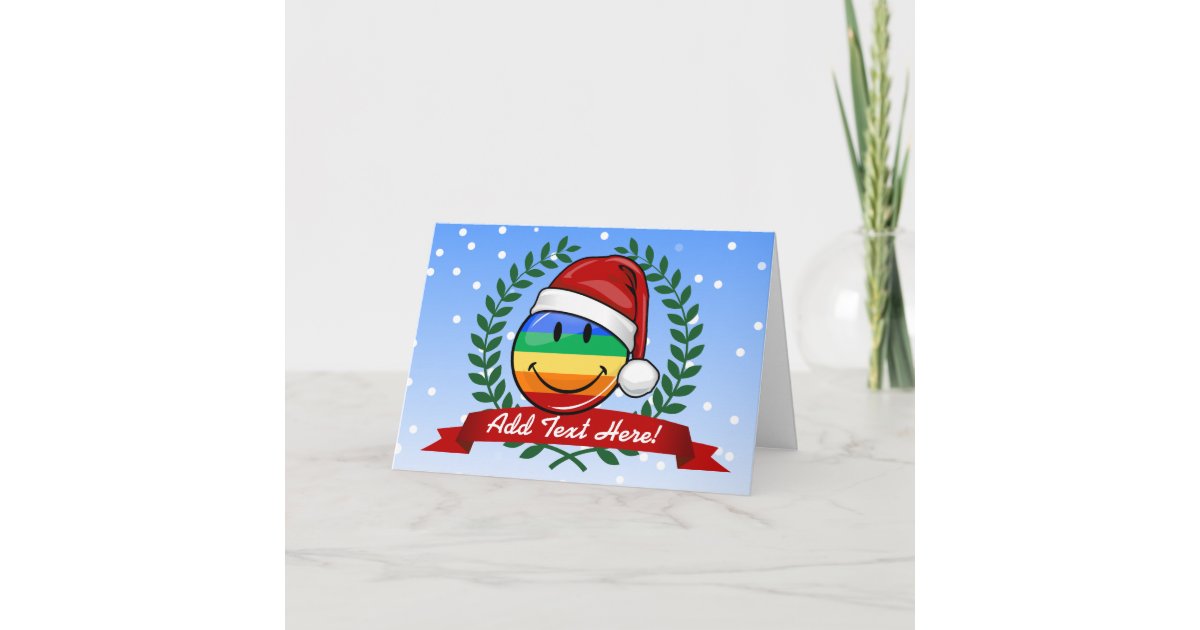Jolly Gay Pride Flag Christmas Style Holiday Card | Zazzle