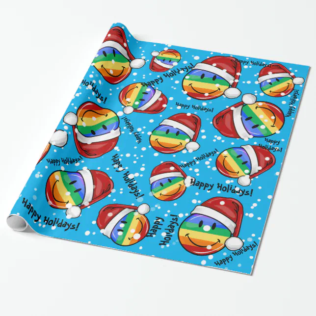 Jolly Gay Pride Flag Christmas Style Wrapping Paper | Zazzle