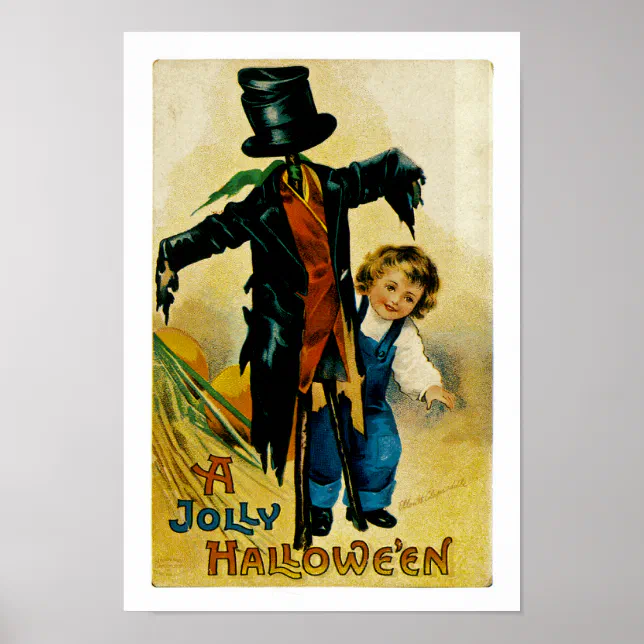 Jolly Halloween Scarecrow Poster | Zazzle