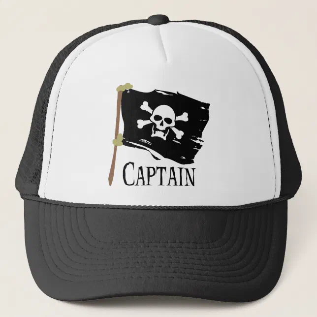 Jolly Roger Captain Trucker Hat | Zazzle