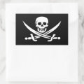 Jolly Roger flown by Calico Jack Rectangular Sticker | Zazzle