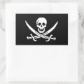 Jolly Roger of Calico Jack Rackham (BLACK) Rectangular Sticker | Zazzle