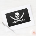 Jolly Roger of Calico Jack Rackham (BLACK) Rectangular Sticker | Zazzle
