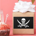 Jolly Roger of Calico Jack Rackham (BLACK) Rectangular Sticker | Zazzle