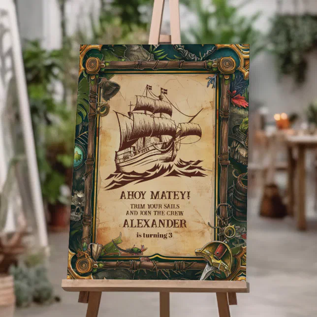 Jolly Roger Pirate Birthday Party Foam Board | Zazzle