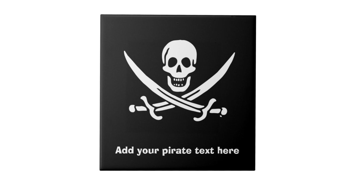 Jolly roger pirate flag ceramic tile | Zazzle