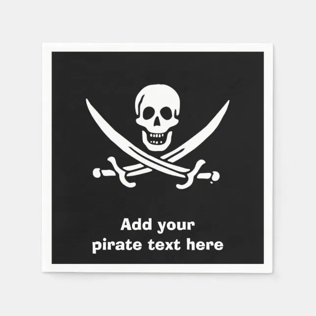 Jolly roger pirate flag paper napkins | Zazzle