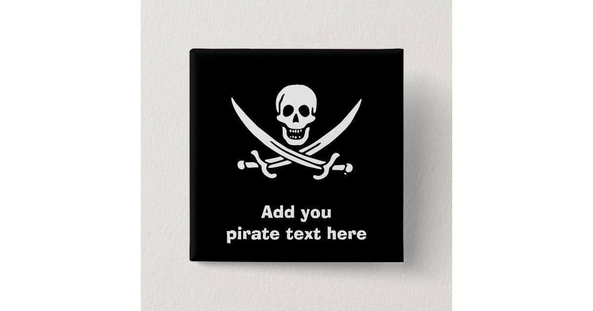 Jolly roger pirate flag pinback button | Zazzle