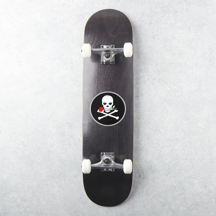 Jolly Roger (Rose) Vinyl Sticker | Zazzle