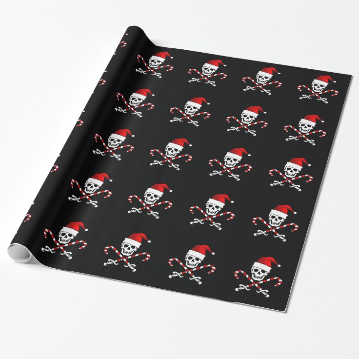 Jolly Roger Santa Wrapping Paper | Zazzle