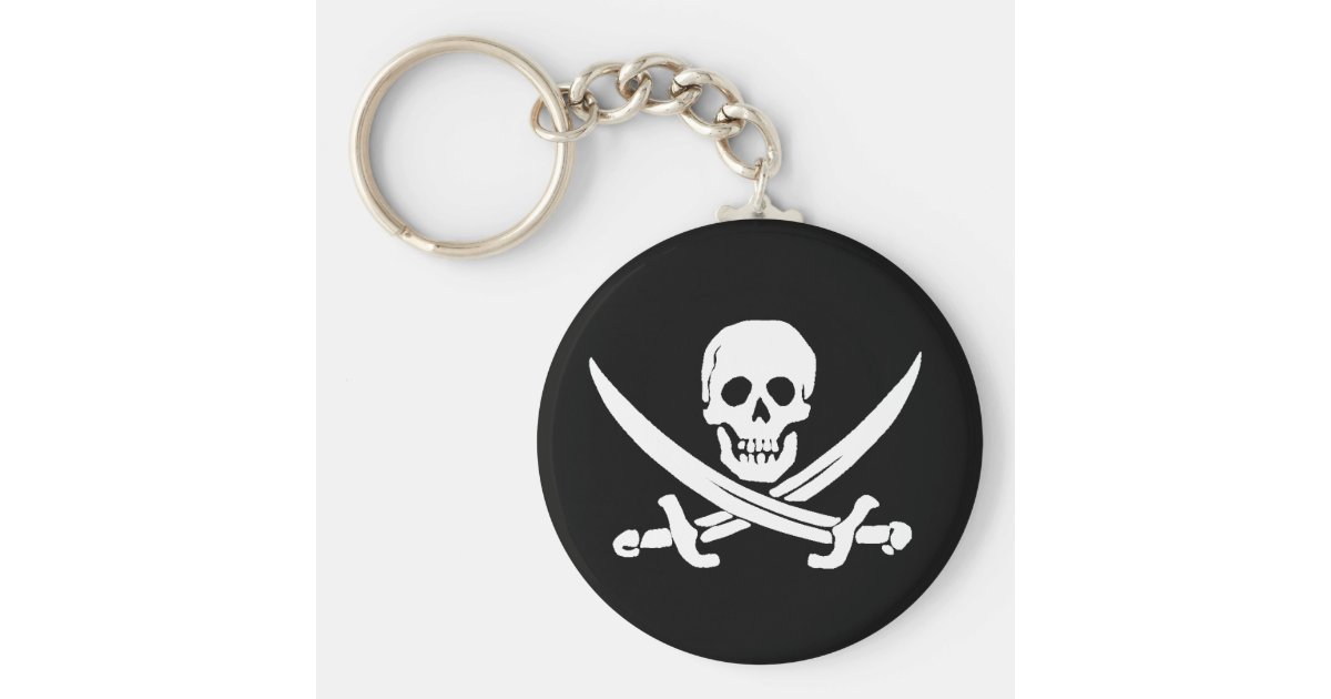Jolly Roger Sword Pirate Keychain | Zazzle