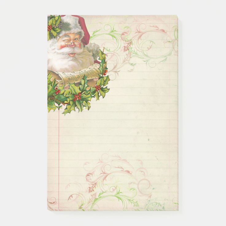 Jolly Santa Note Sticky Note Paper Pad | Zazzle