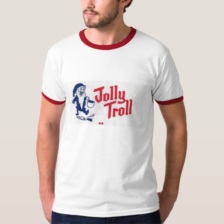 Jolly Troll Vintage Ringer T-Shirt | Zazzle
