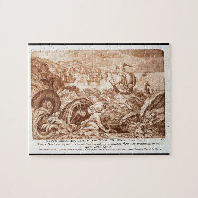 Jonah and the Whale, illustration from a Bible, en Jigsaw Puzzle | Zazzle
