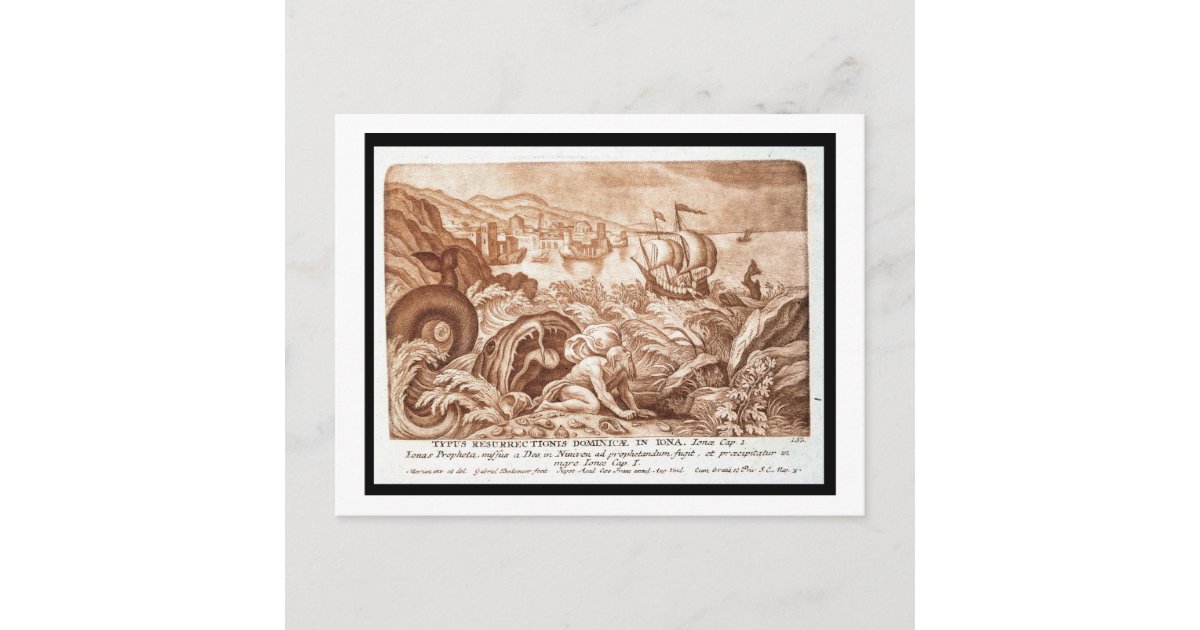 Jonah and the Whale, illustration from a Bible, en Postcard | Zazzle