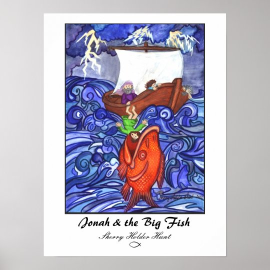 Jonah & the Big Fish Print-Customized Poster | Zazzle.com