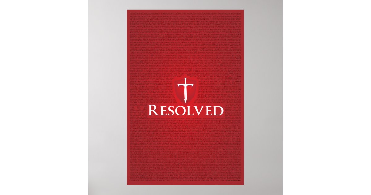 Jonathan Edwards Resolution poster | Zazzle