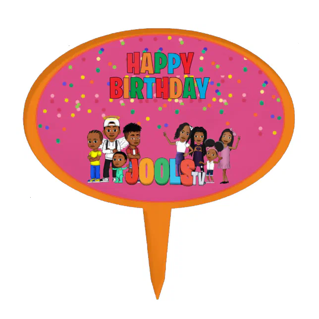 JOOLS TV®️ Pink Oval Cake Topper | Zazzle